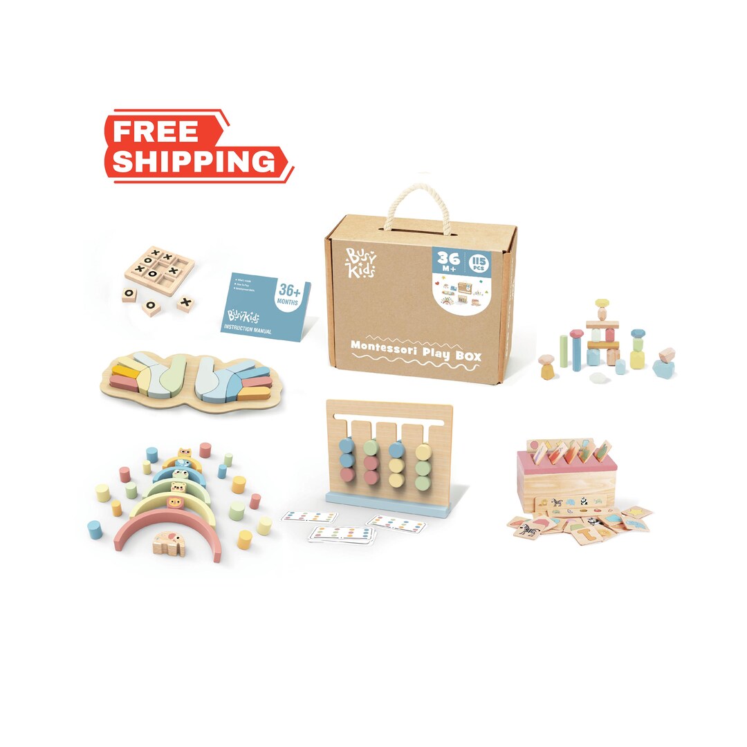 Educational Play Box for Kids. Montessori Set for 3 Years Old. Ideal ...