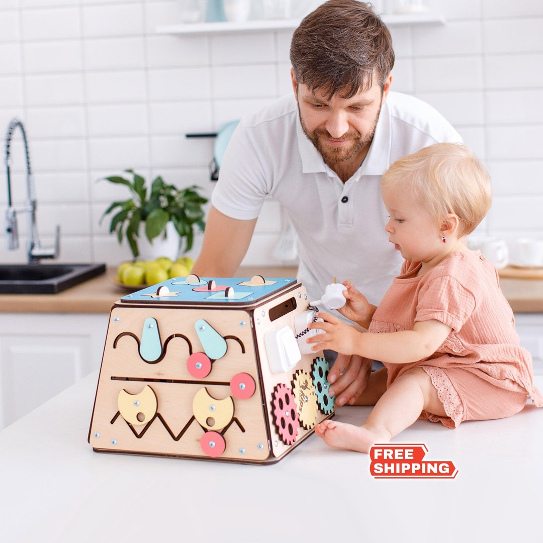 Montessori Busy Box for Kids. Wooden Activity Board for Toddlers ...