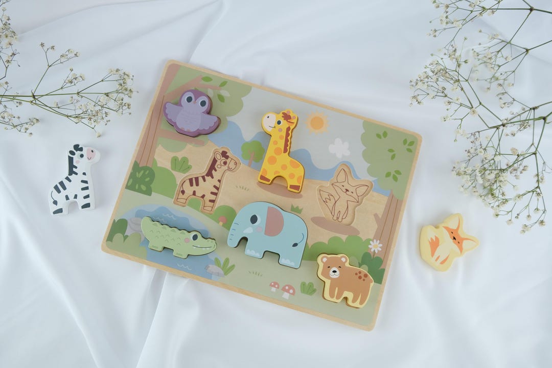 Wooden Baby Puzzle. Montessori Baby Toys. Fine Motor Skills - Etsy