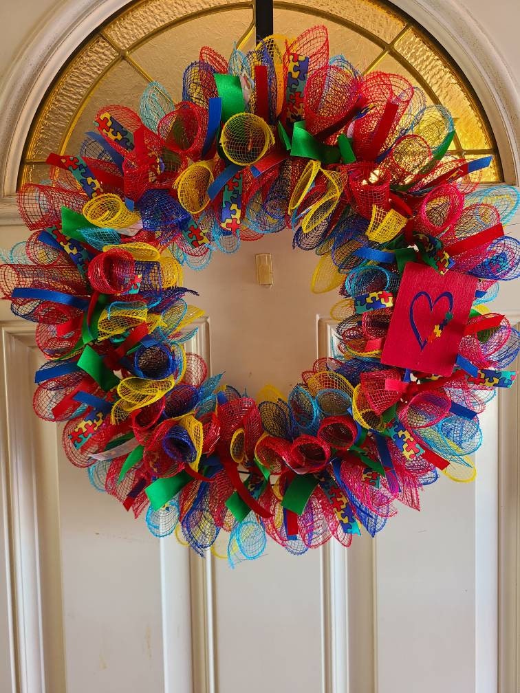 Autism Awareness Wreath, Autism, for a Cause - Etsy