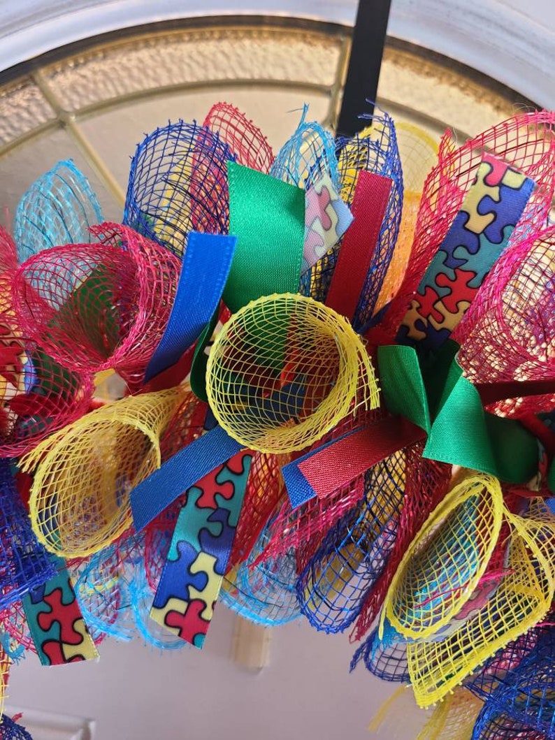Autism Awareness Wreath Autism for a Cause - Etsy