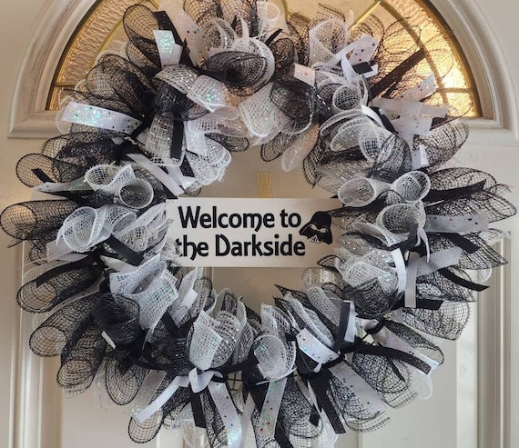 Darth Vader Wreath Star Wars Wreath Welcome to the Darkside - Etsy