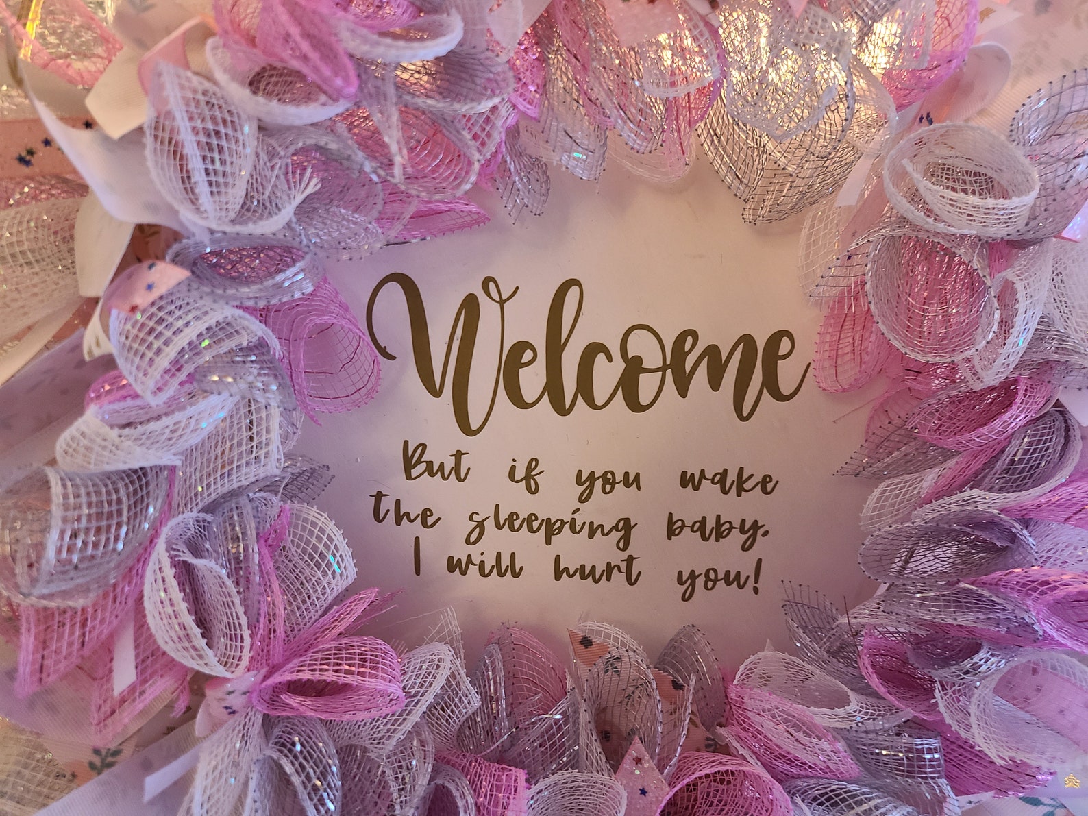 Welcome Wreath, Sleeping Baby Wreath, Don't Wake Sleeping Baby, - Etsy