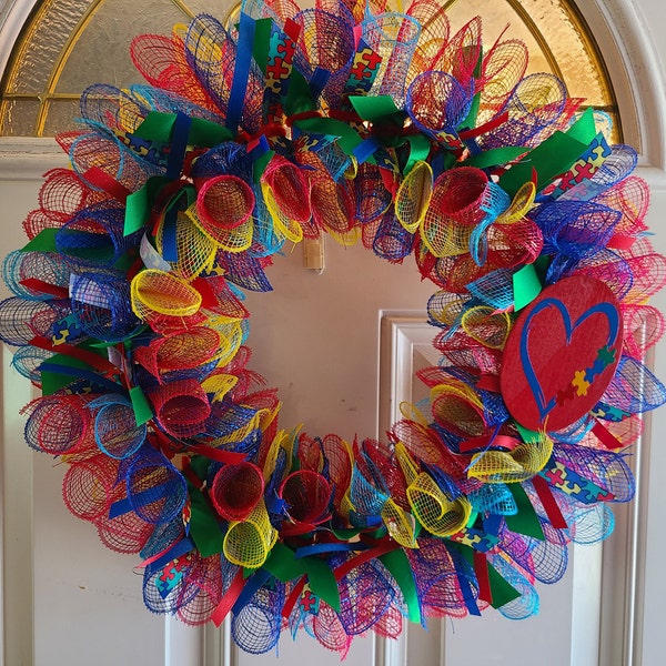Autism Wreath - Etsy