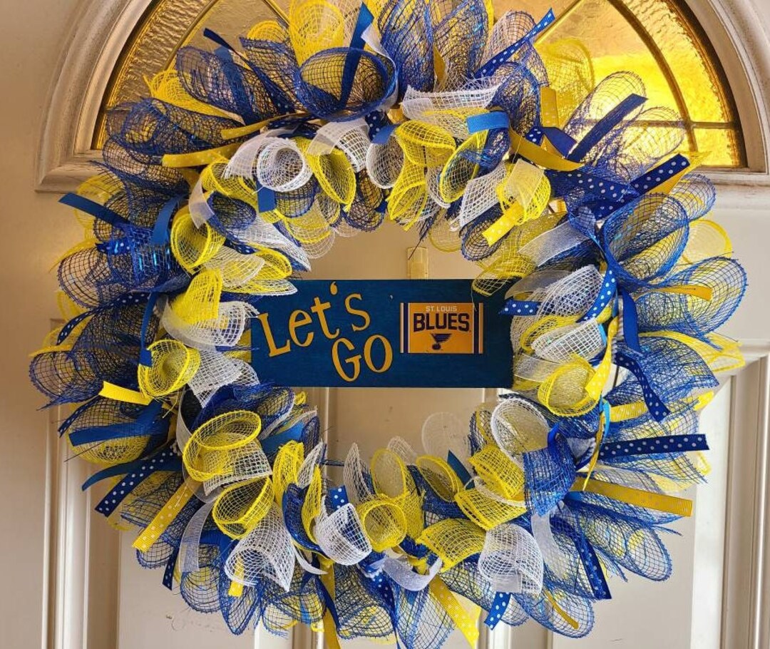 St. Louis Blues Wreath, STL Blues, Let's Go Blues - Etsy