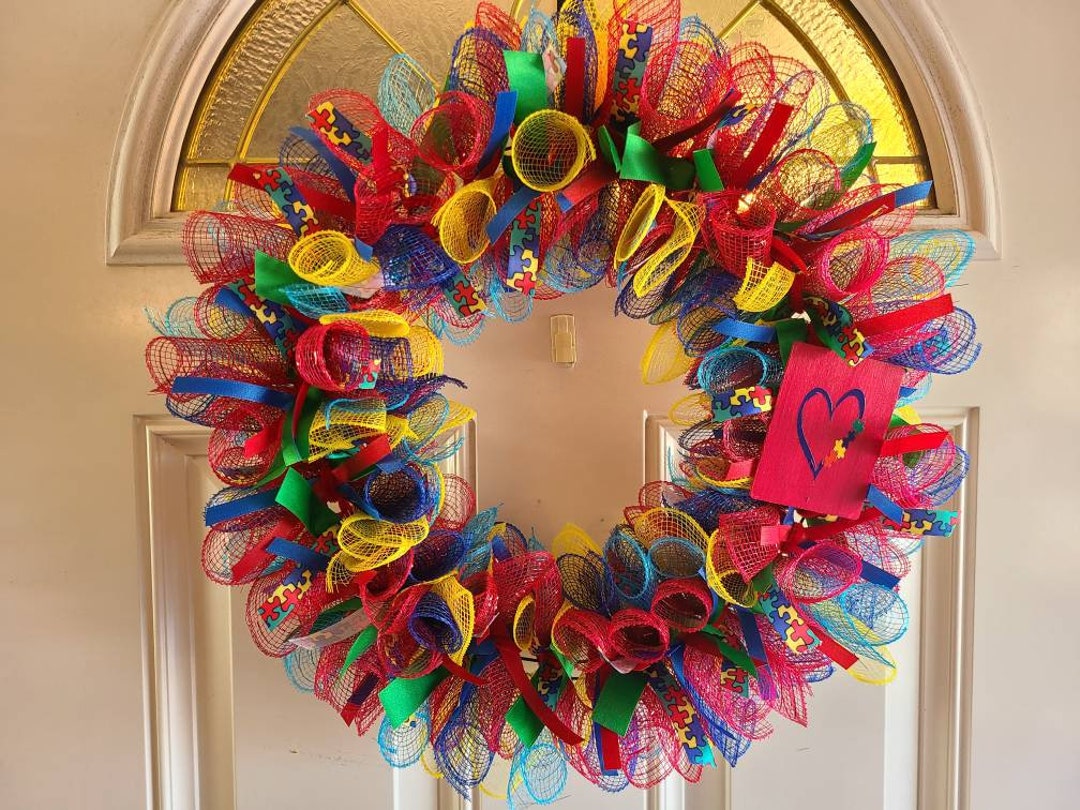 Autism Awareness Wreath, Autism, for a Cause - Etsy