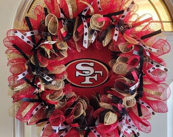 49ers Wreath, SF 49ers Wreath, NFL Wreath, 49ers Decor, San Francisco ...