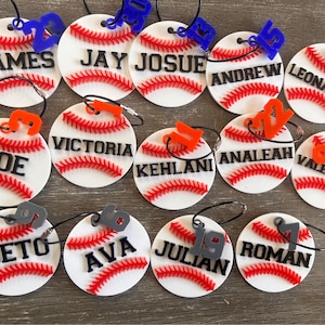 Baseball Bag Name Tags | Sport Keychains | Personalized Sports Keychain ...