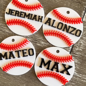 Baseball Bag Name Tags | Sport Keychains | Personalized Sports Keychain ...