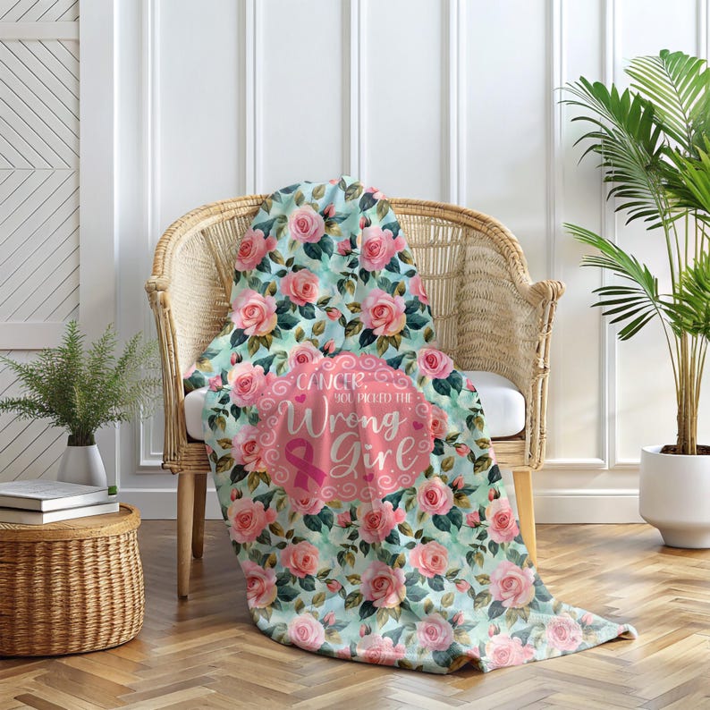 Wrong Girl Cancer Blanket, Care Package, Pink Ribbon October, Fighter ...