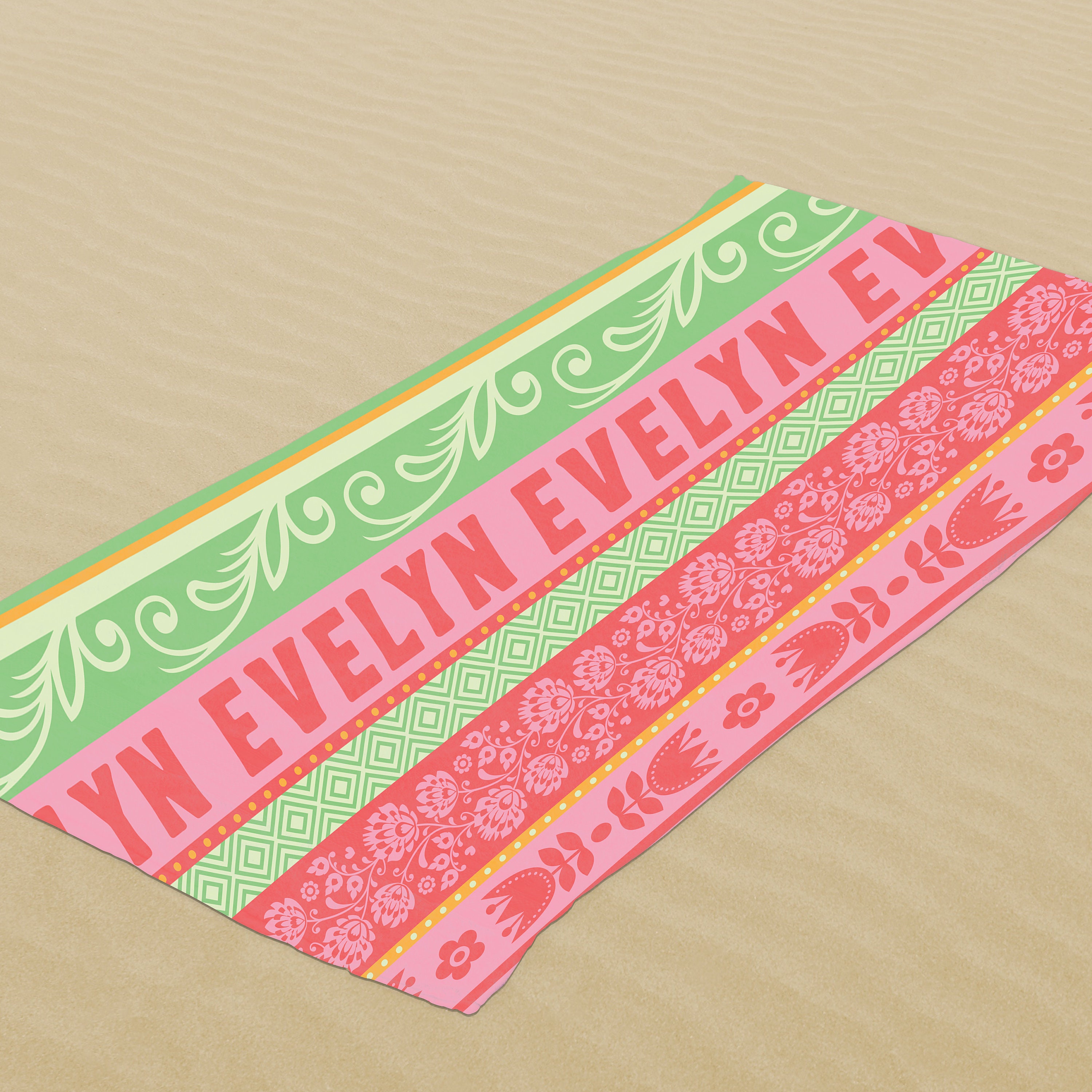 Preppy Aesthetic Personalized Beach Towel Peachy Custom Beach Towel ...