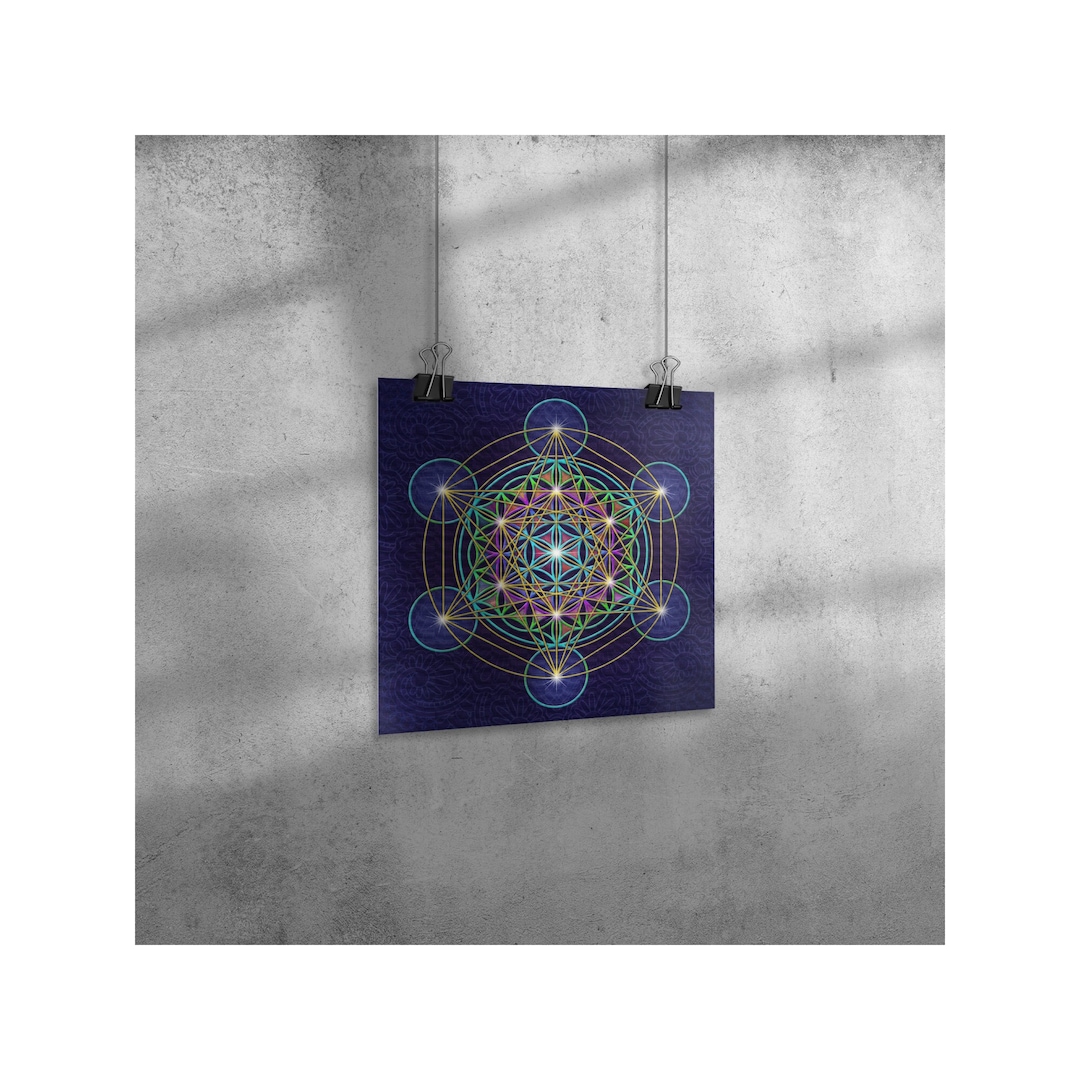 Crystal Grid of Metatron's Cube, Sacred Geometry Wall Art ...