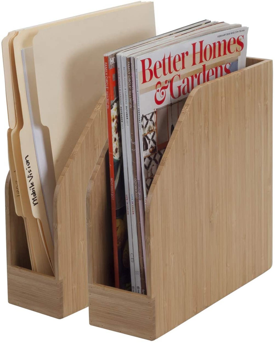 Mobilevision Bamboo Vertical File Folder Holder & Office Product ...