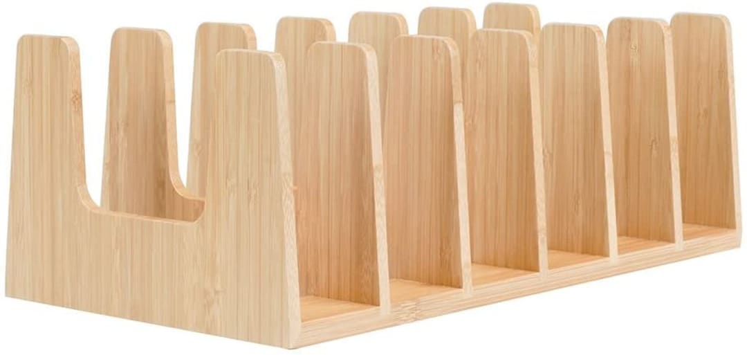 Bamboo Pot Lid Organizer: Kitchen Cabinet & Countertop Storage - Etsy