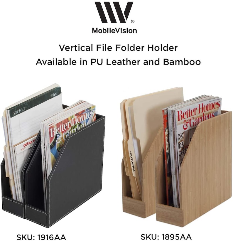 Mobilevision Bamboo Vertical File Folder Holder & Office - Etsy