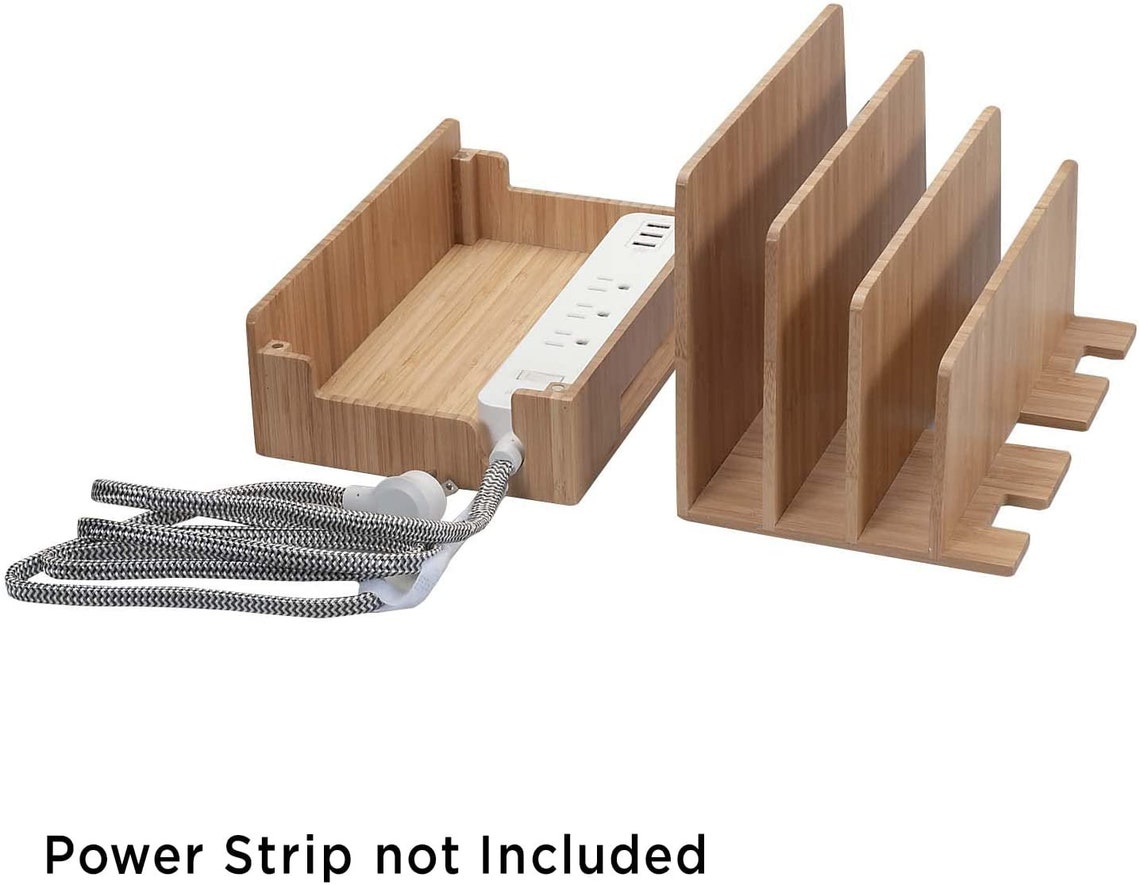 Mobilevision Charging Station Stand Combo With Bamboo Drawer - Etsy