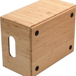 Mobilevision Bamboo Storage Box With Open Front Stackable Bin Organizer ...