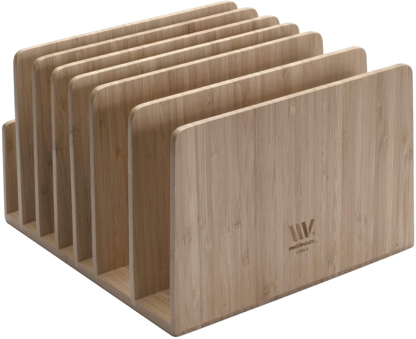 Bamboo Device Organizer for Smartphones, Tablets and Laptops, 7 Slots ...