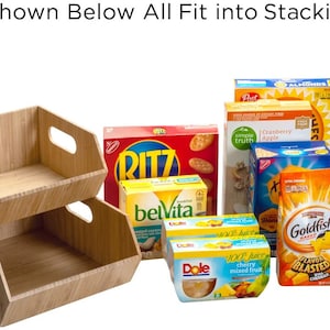 Mobilevision XL Bamboo Storage Bins for Pantry & Kitchen Cabinet ...