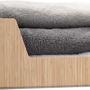 Mobilevision Bamboo Storage Box With Open Front Stackable Bin Organizer ...