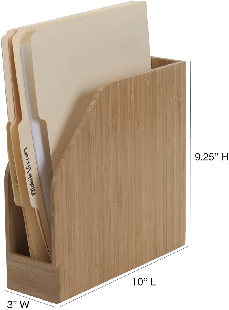 Mobilevision Bamboo Vertical File Folder Holder & Office | Etsy