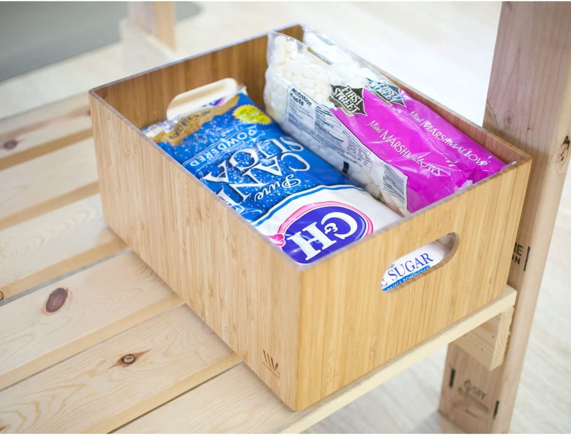 Mobilevision Bamboo Storage Box Multi-purpose Organizer, 14” X 11” X 6. ...