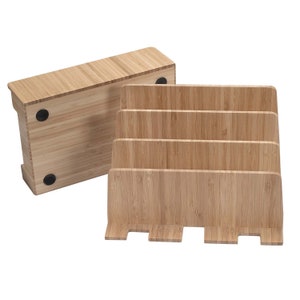 Mobilevision Bamboo Charging Station & Multi Device Organizer Slim ...