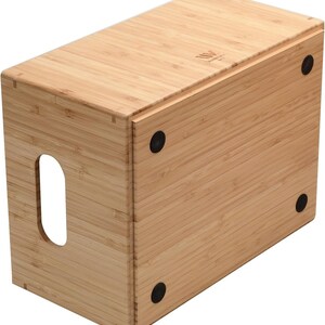 Mobilevision Bamboo Storage Box With Open Front Stackable Bin Organizer ...