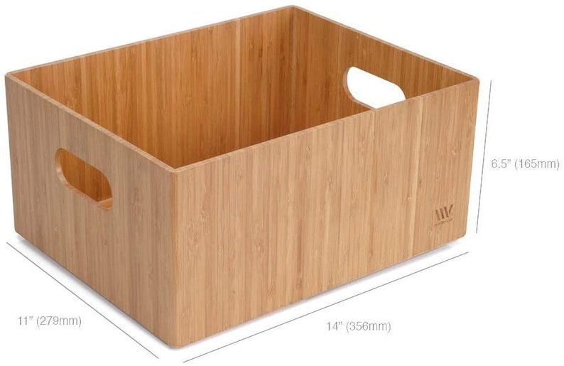 Mobilevision Bamboo Storage Box Multi-purpose Organizer, 14” X 11” X 6. ...