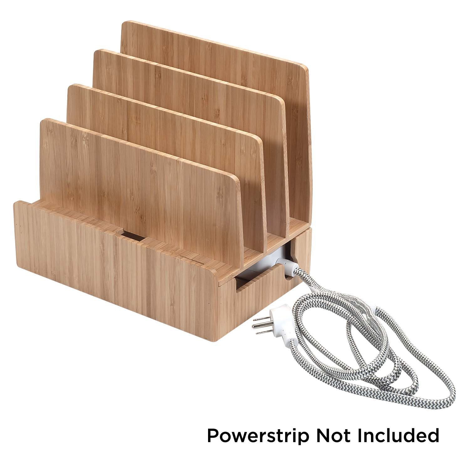 Mobilevision Bamboo Charging Station & Multi Device Organizer Slim ...
