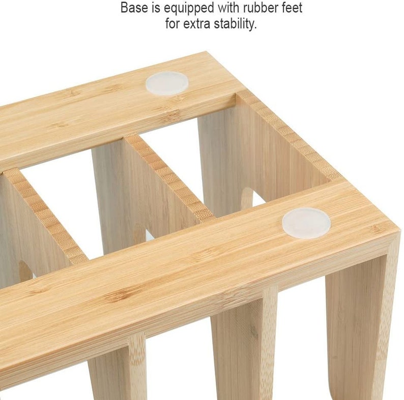 Bamboo Pot Lid Organizer: Kitchen Cabinet & Countertop Storage - Etsy