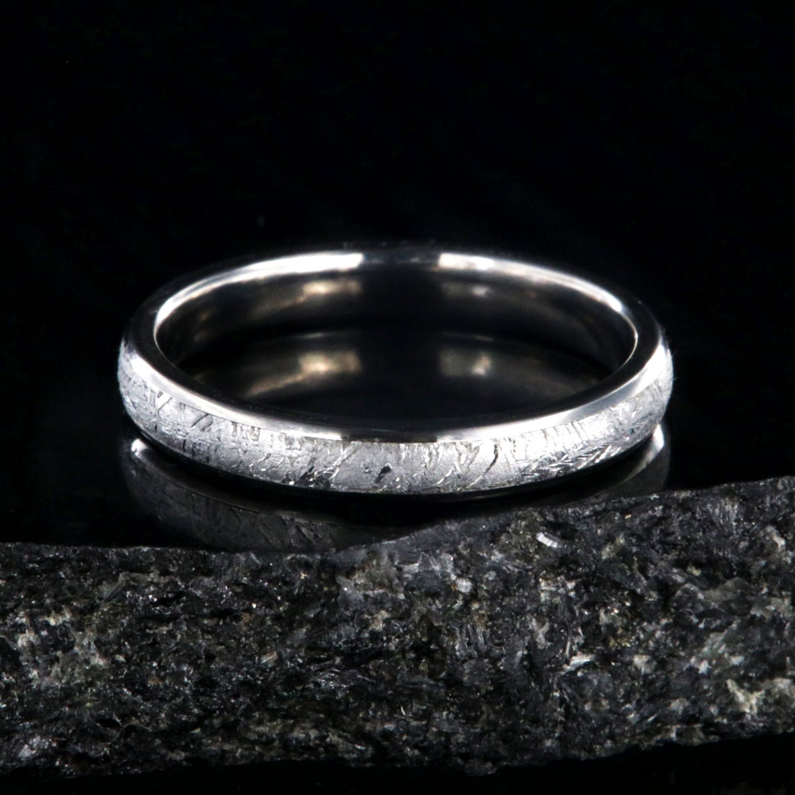 The Twin Comets Meteorite Wedding Ring Set Meteorite Wedding - Etsy