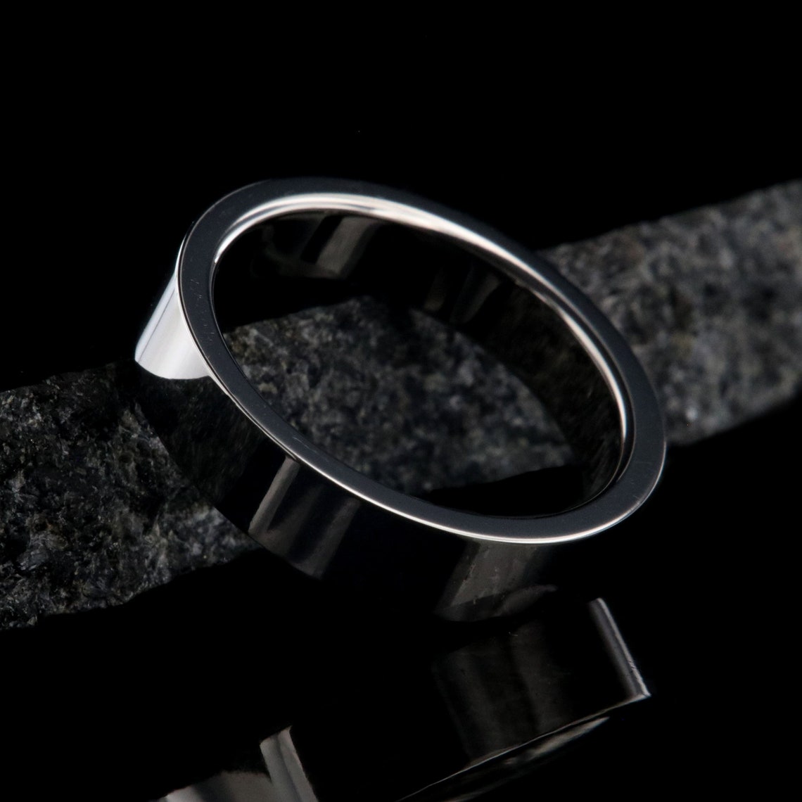 5mm Titanium Wedding Band, Women’s Polished Comfort Fit Ring - Etsy