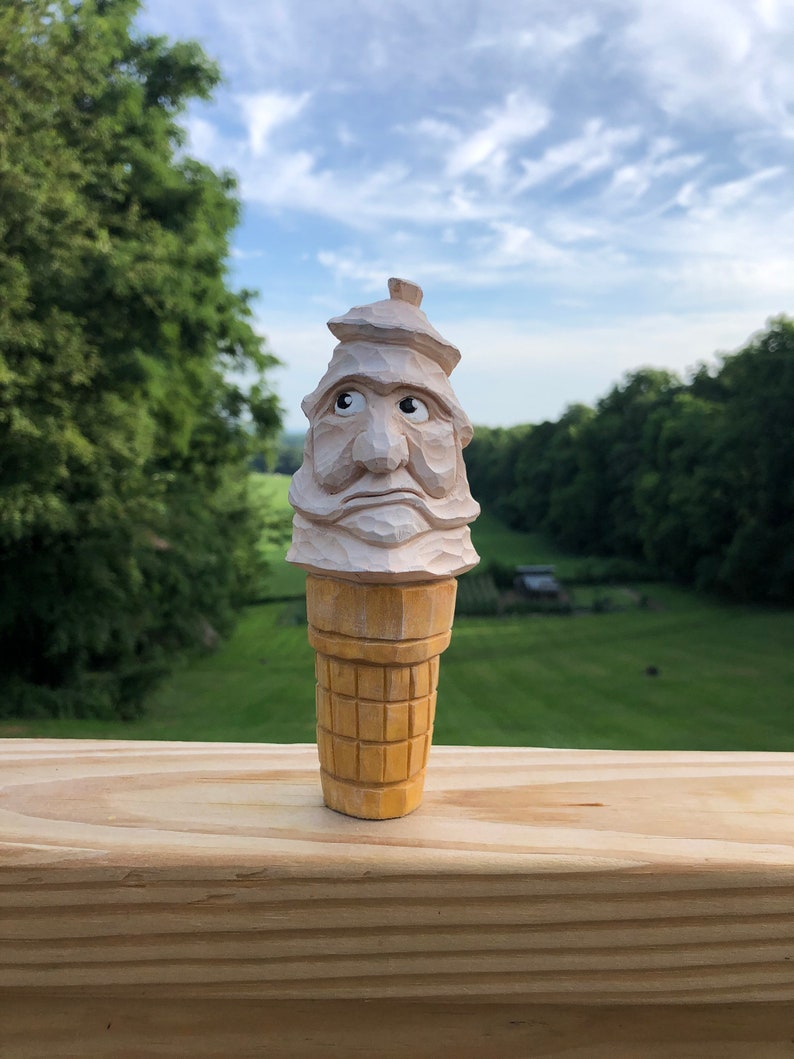 Ice Cream Man Grumpy Vanilla Hand Carved Basswood - Etsy