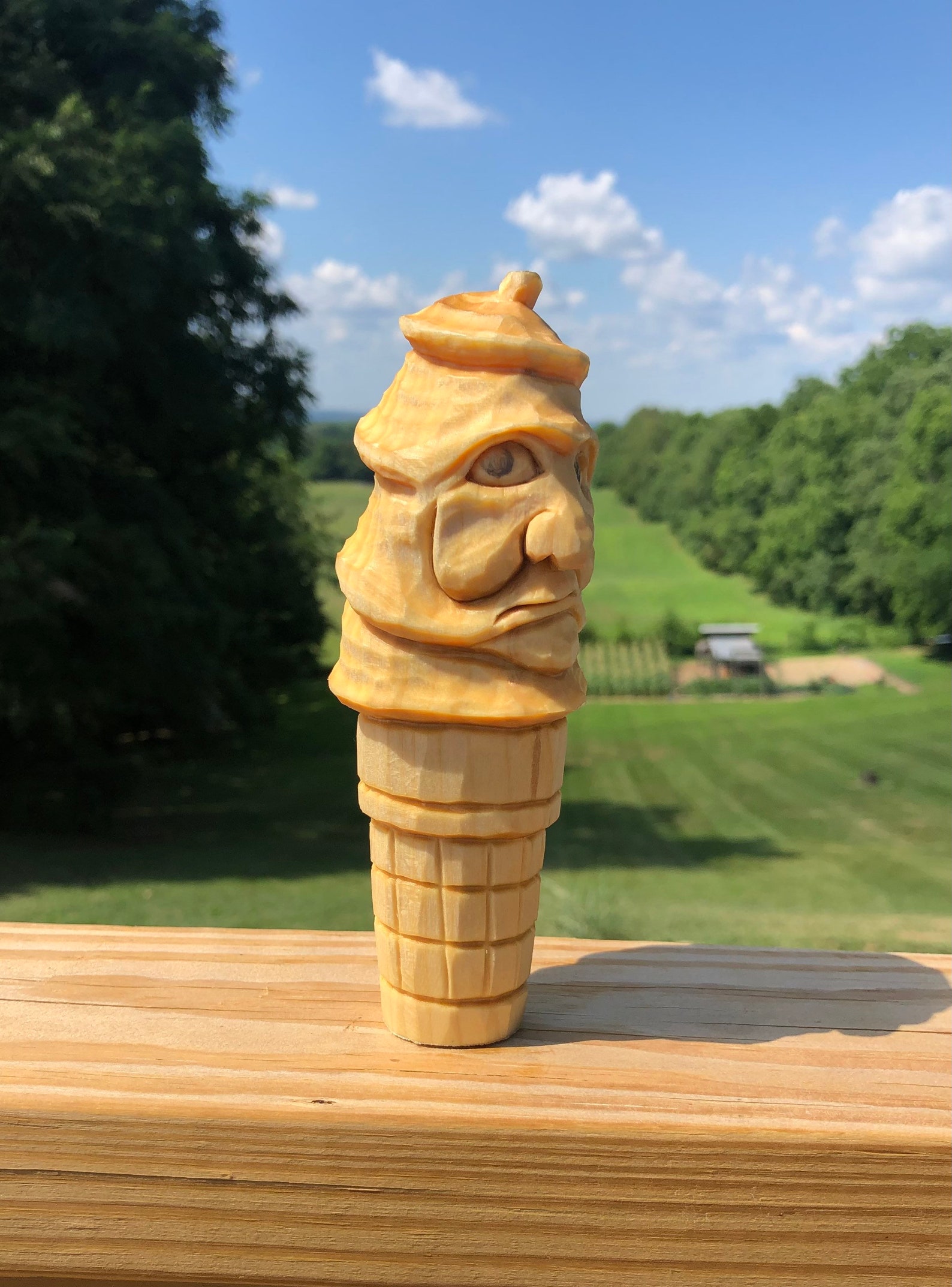 Ice Cream Man Grumpy Vanilla Hand Carved Basswood - Etsy