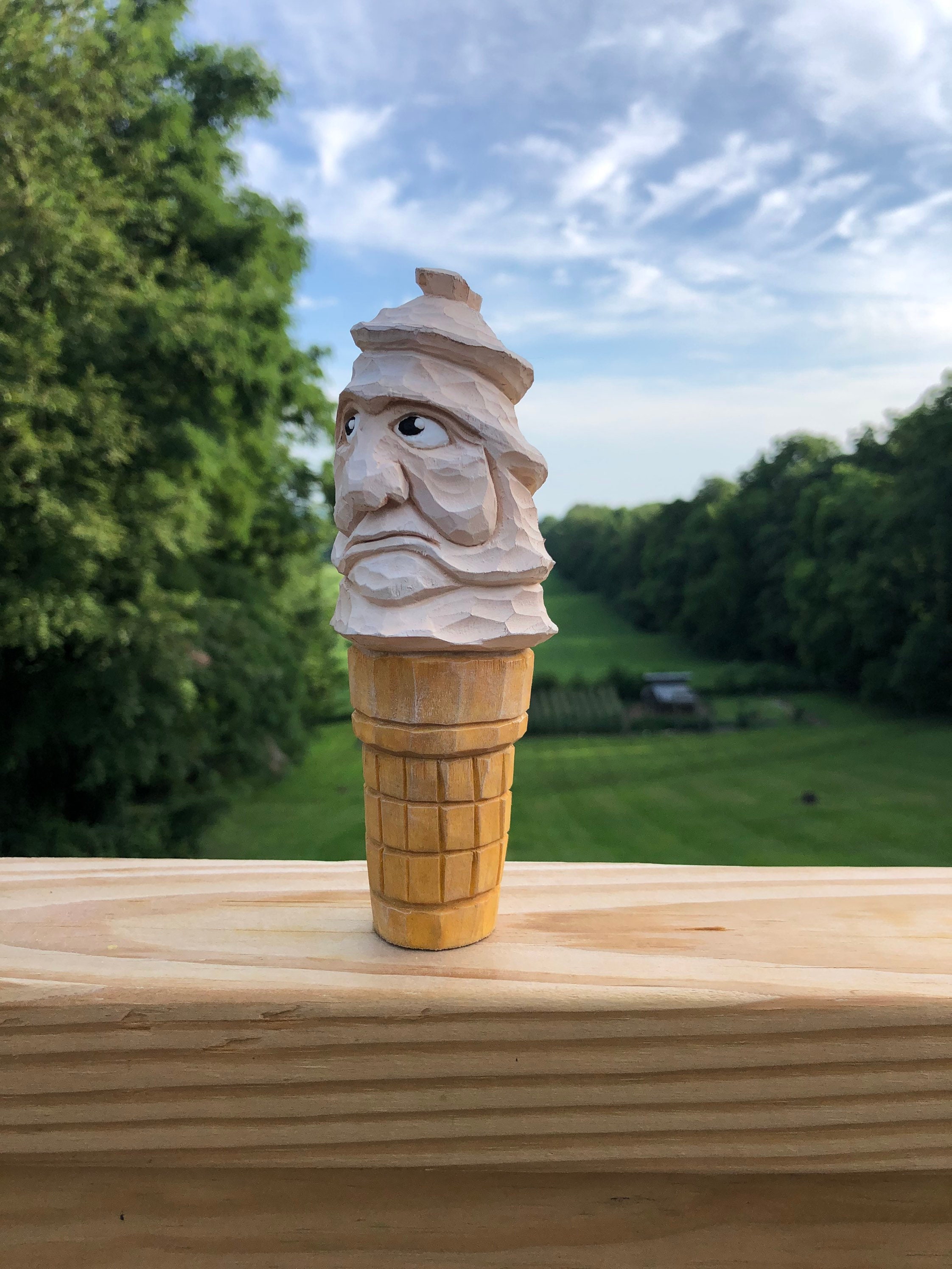 Ice Cream Man Grumpy Vanilla Hand Carved Basswood - Etsy