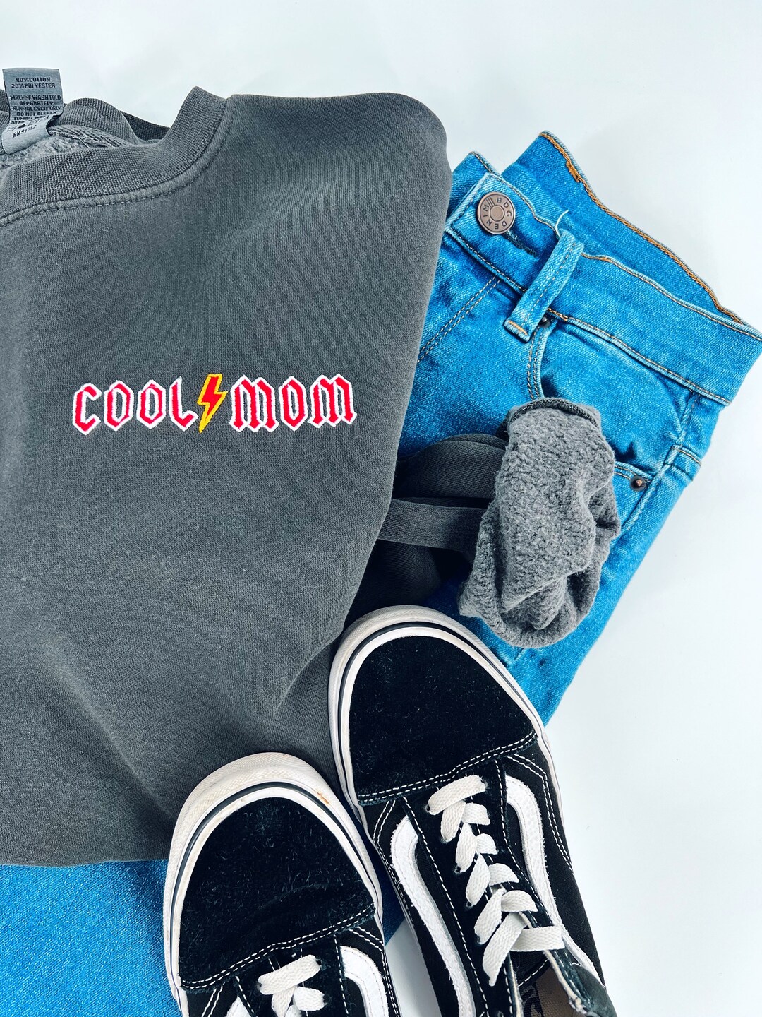 Cool Mom Vintage Trendy Embroidered Crewneck Sweatshirt, Cool Moms Club ...