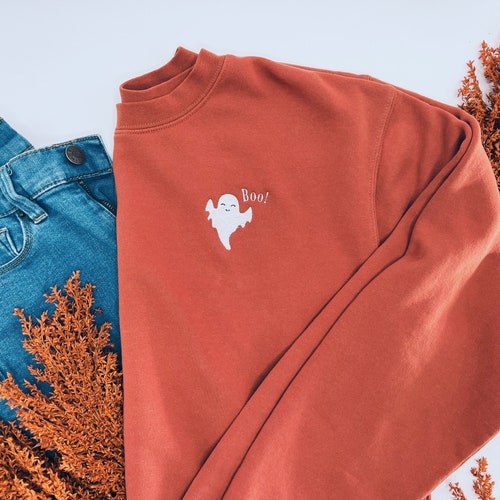 Fall Leaf Embroidered Crewneck - Etsy