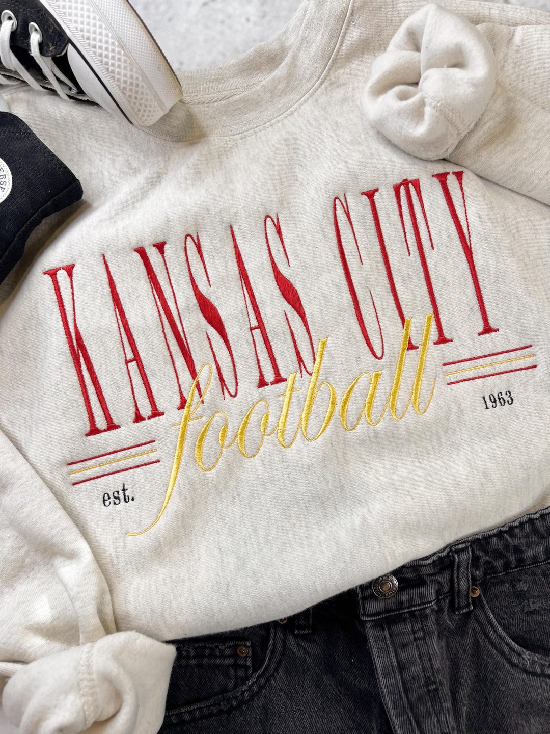Oversized Vintage Football Custom Team Sweatshirt | Custom NFL Inspired ...
