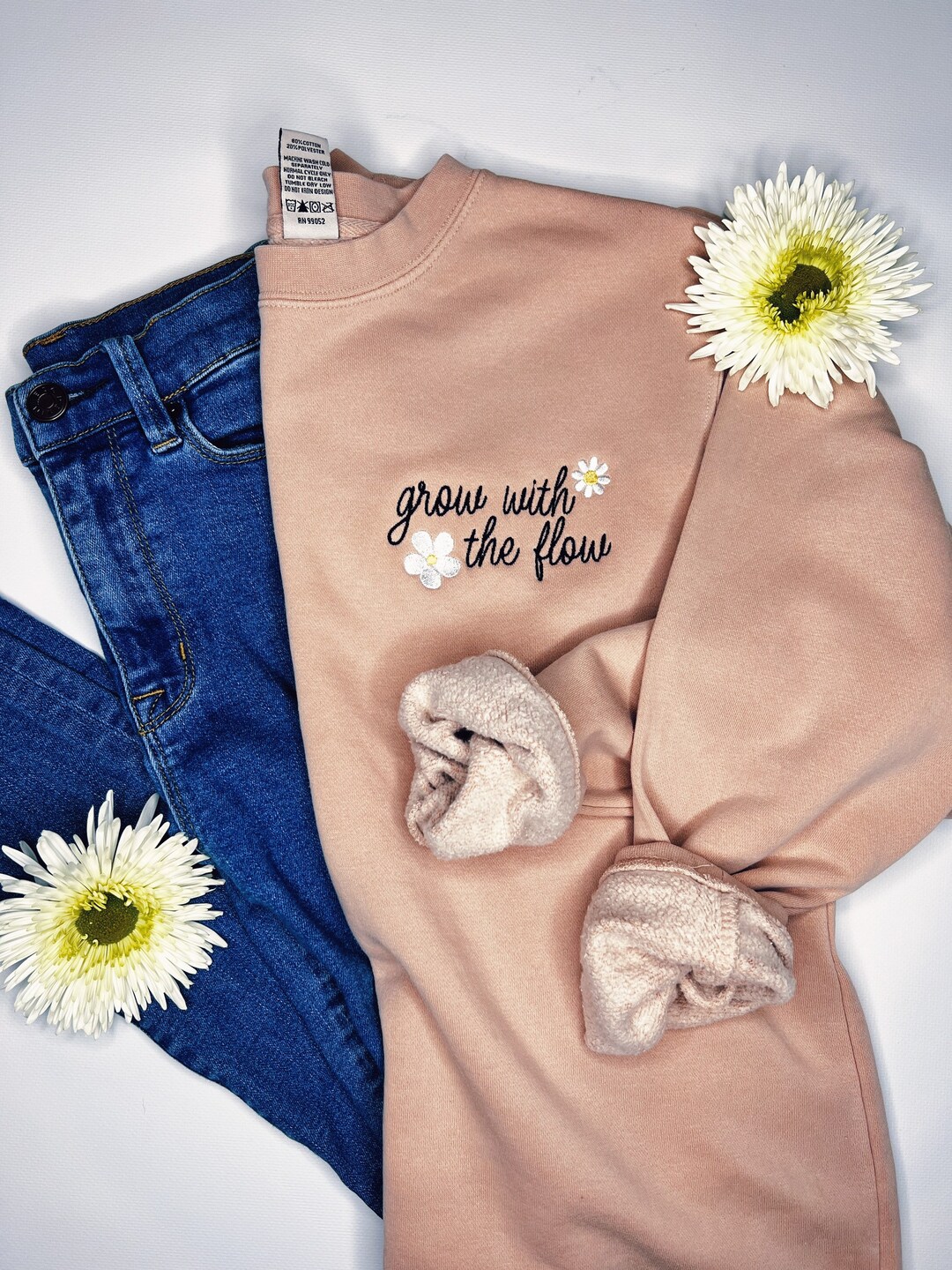 Trendy Sweatshirt, Grow With the Flow Sweatshirt, Trendy Crewneck ...