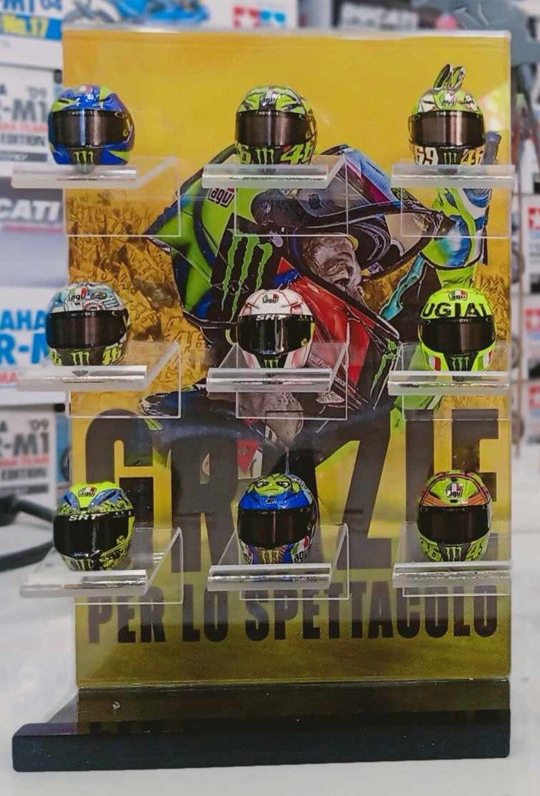 Handcrafted Moto GP Racing Legend Inspired Mini Helmets With Display ...