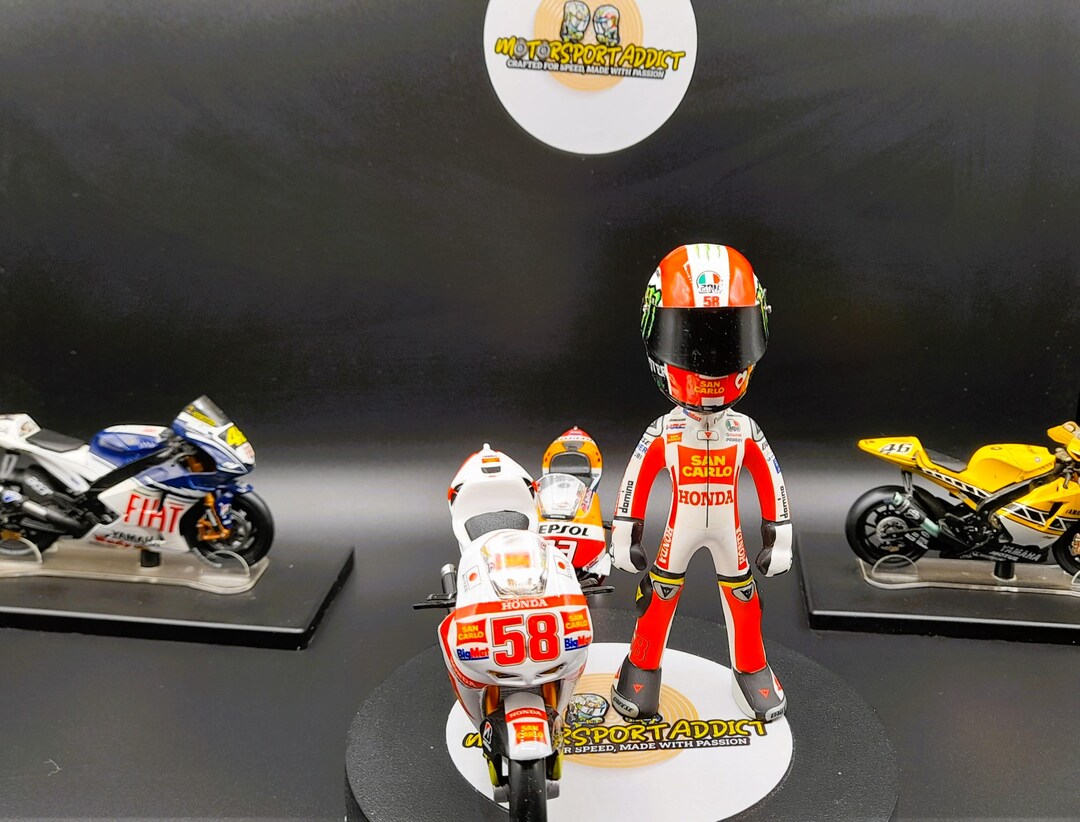 Handmade Moto-gp Rider Figure With Bike Simoncelli Artwork Biker Gift ...