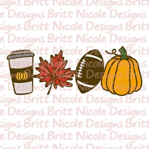 Fall PNG File, Coffee, Football, Leaves, Pumpkins - Etsy