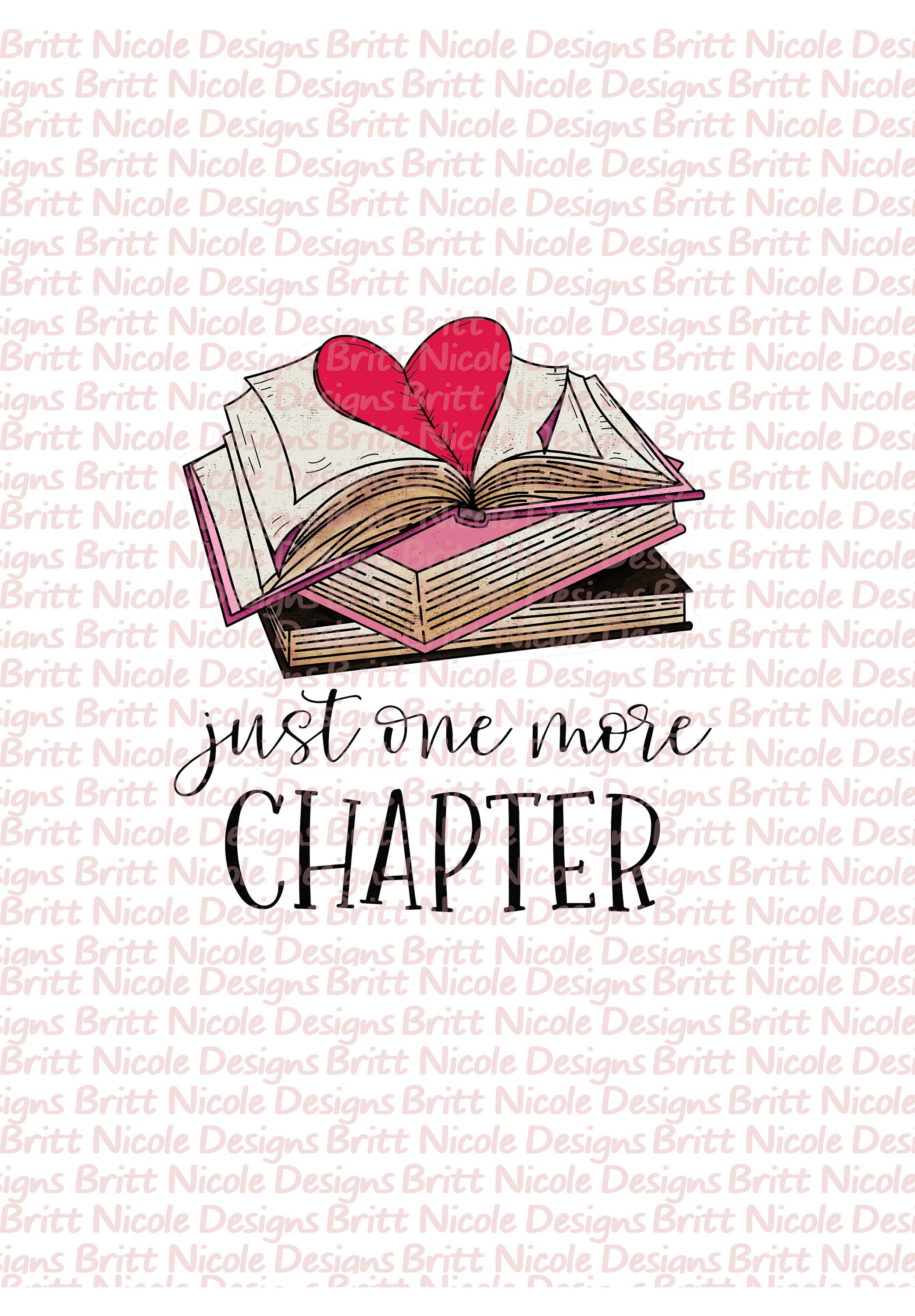 Just One More Chapter PNG File, Stack of Books Digital Download ...