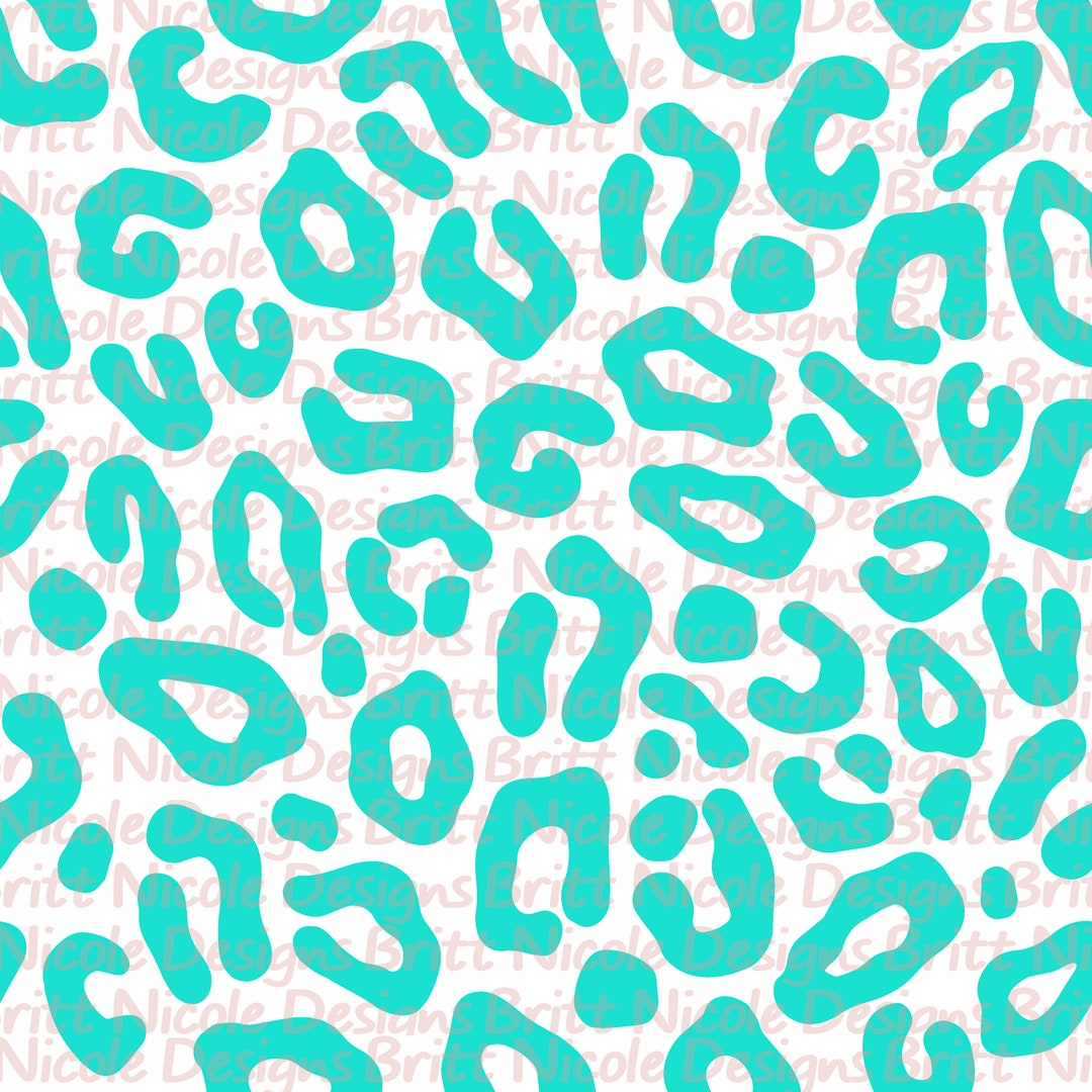 Teal Leopard Print PNG File - Etsy