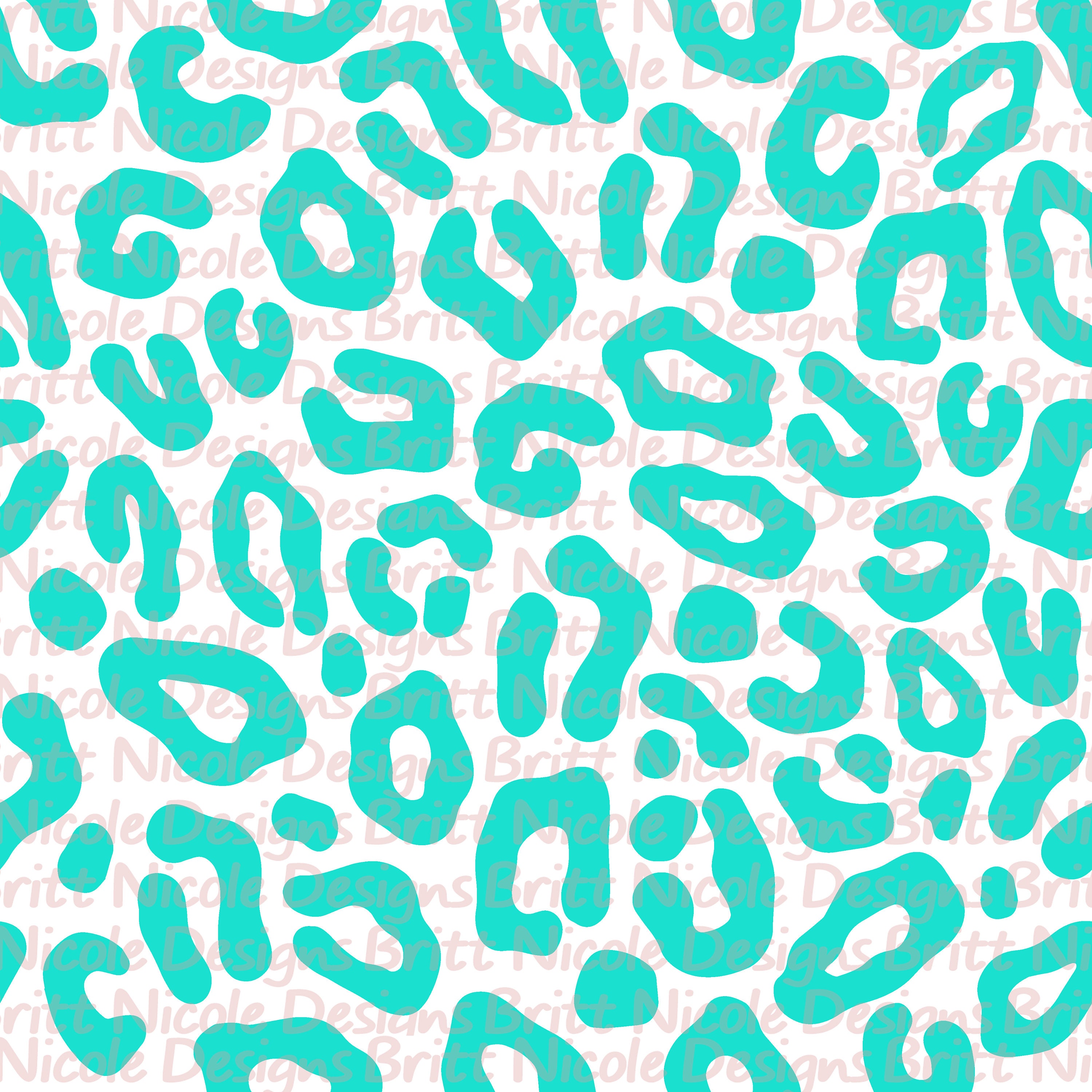 Teal Leopard Print PNG File - Etsy
