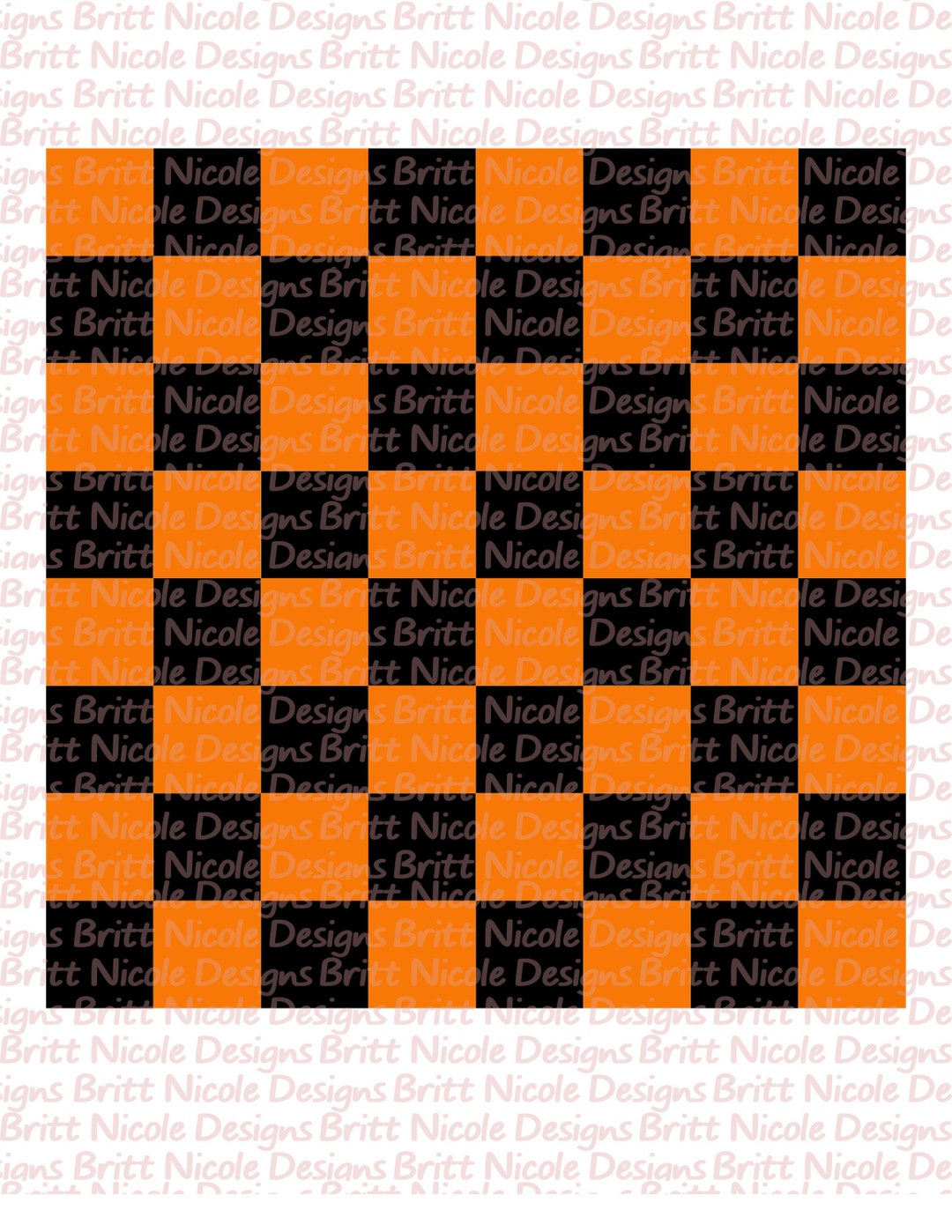 Orange and Black Checker Pattern, Instant Download - Etsy