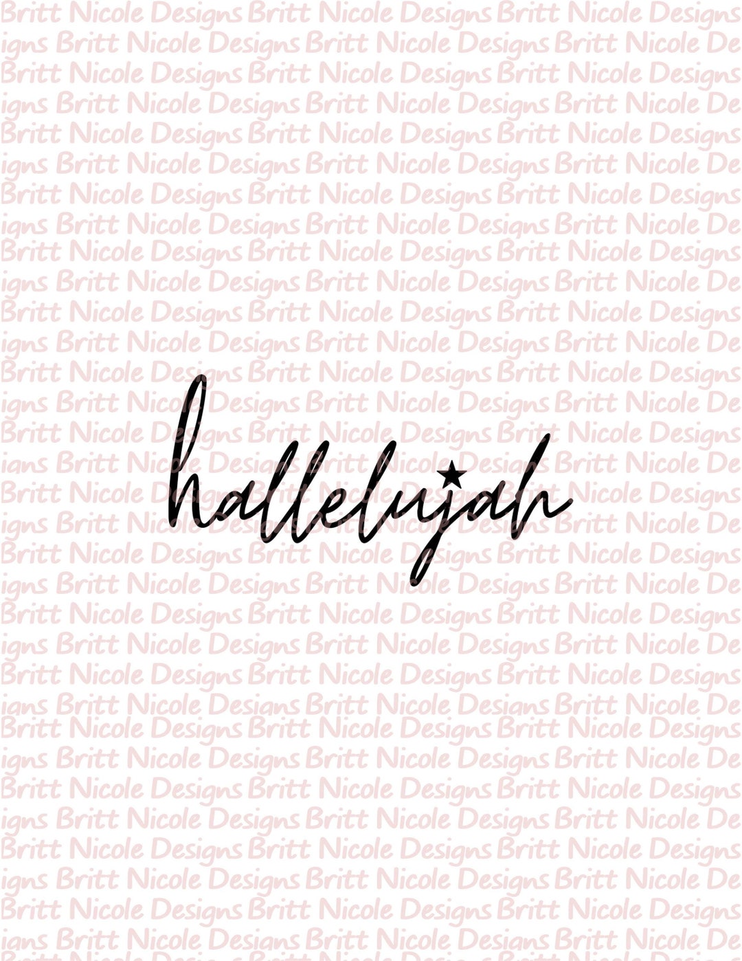 Hallelujah, All Lower Case Instant Download, PNG FILE - Etsy