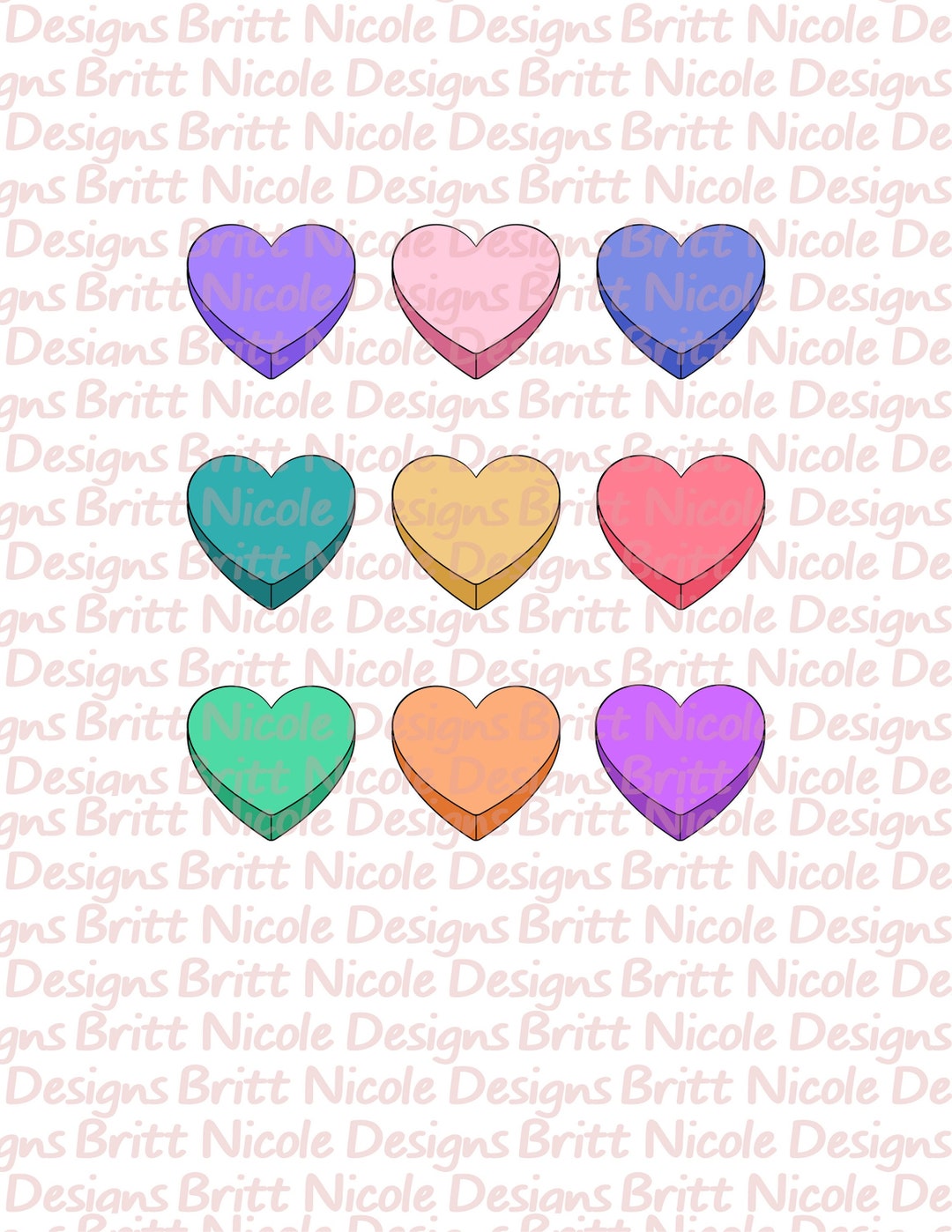 Blank Valentine Candy Hearts PNG File, Instant Download - Etsy