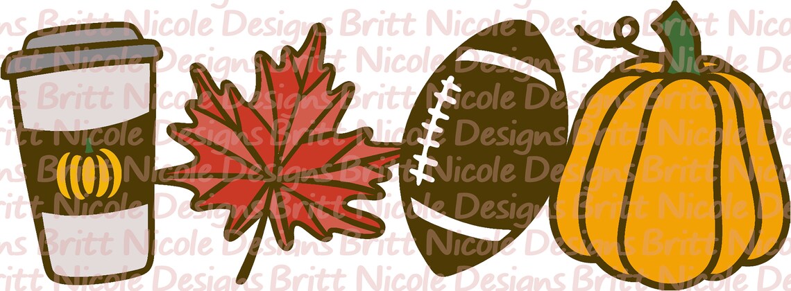 Fall PNG File, Coffee, Football, Leaves, Pumpkins - Etsy